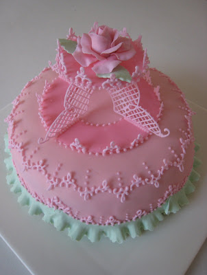 Roze Bloemen Taart - Bloemen